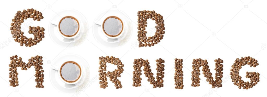 Text GOOD MORNING arranged in creative way — Stock Photo © amphoto ...