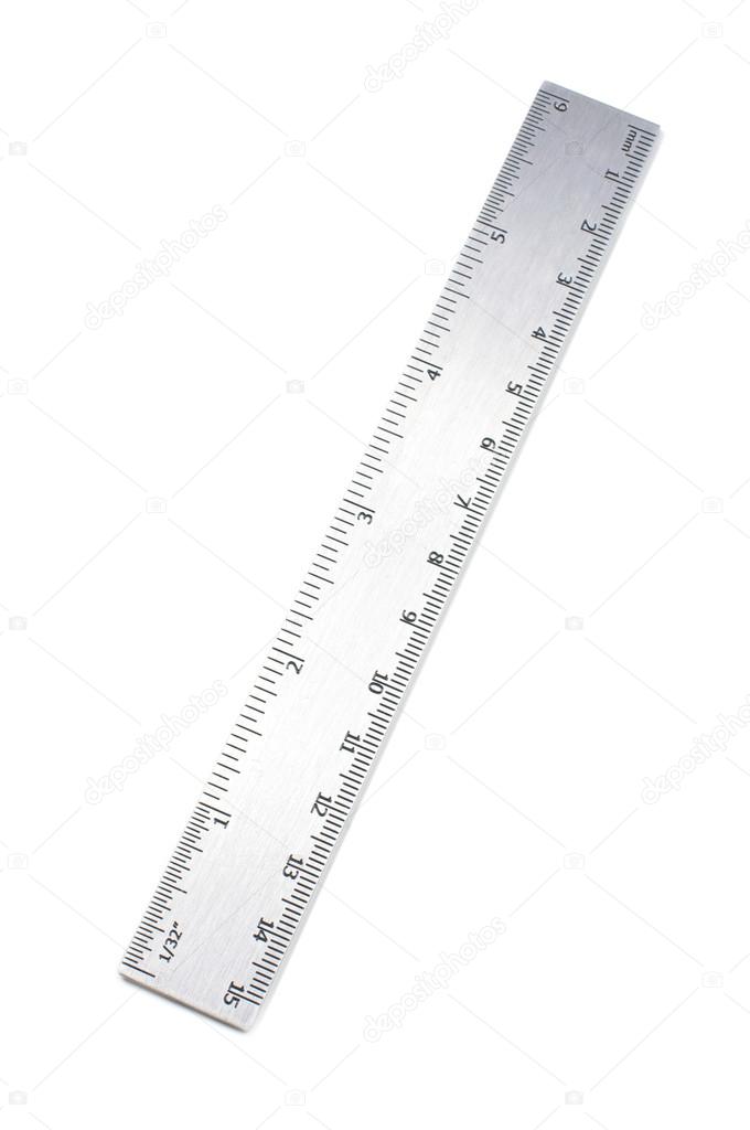 Metal ruler isolated on the white background — Stock Photo © amphoto ...