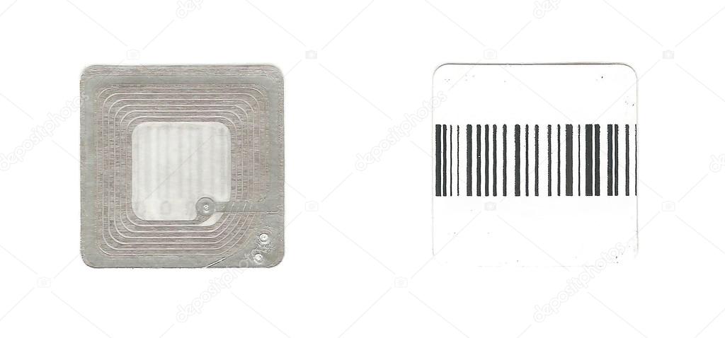 RFID-radiofrekvens identifikation klistermärke tagg isolerade båda ...