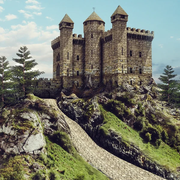 Fantasy landscape with a castle — Stock Photo © FairytaleDesign #13026289