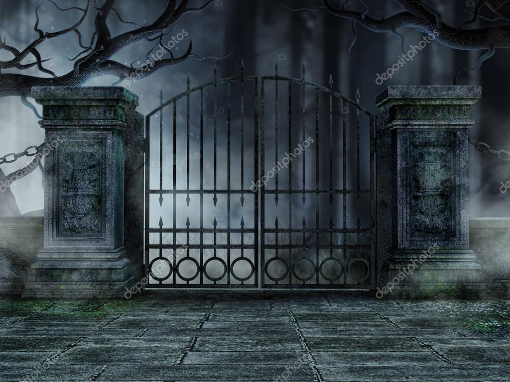 Graveyard gate with trees — Stock Photo © FairytaleDesign #52942729
