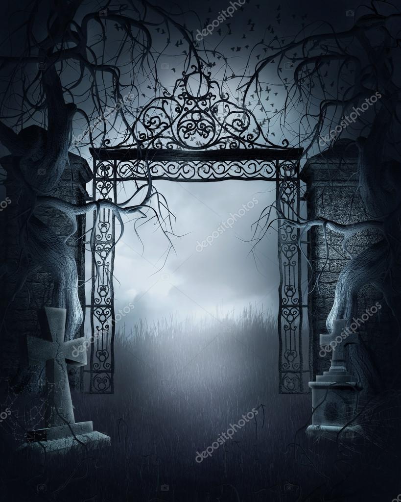 Foggy cemetery gate Stock Photo by ©FairytaleDesign 82298816