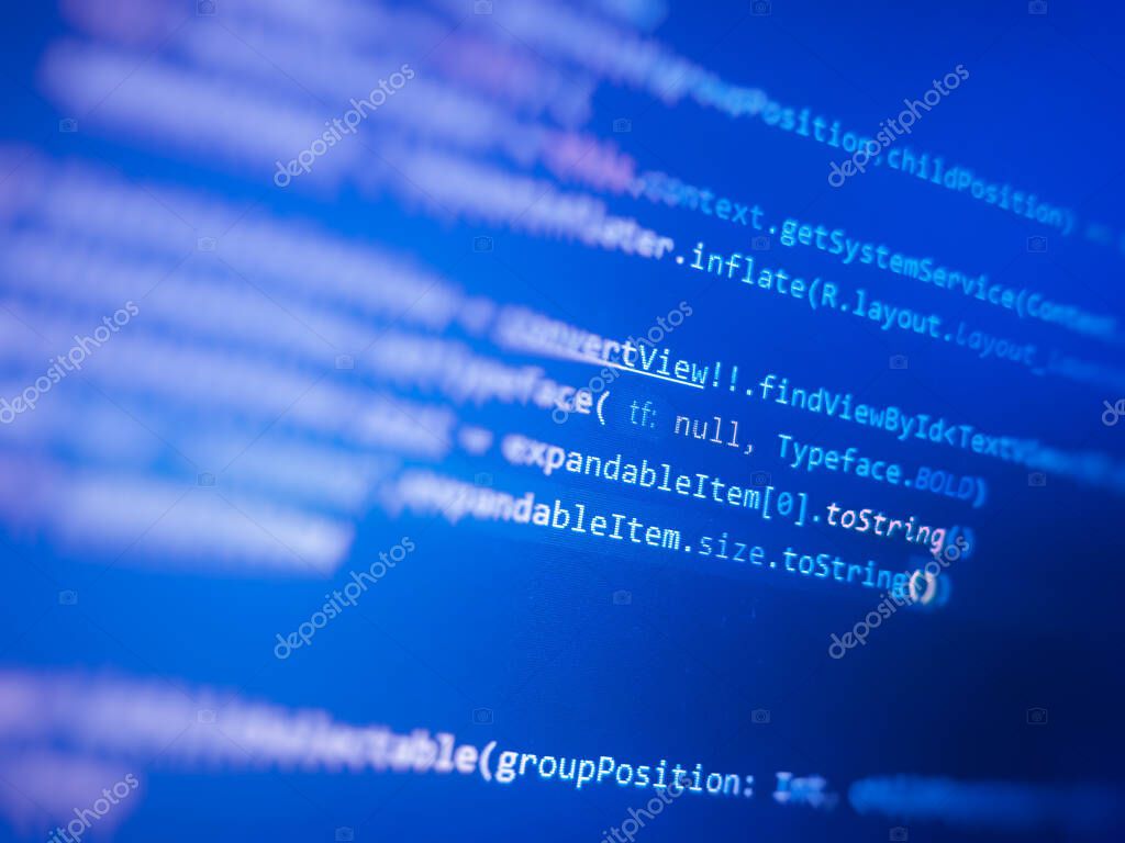 Código de programación del desarrollador de software. Pantalla de código de programación del ...