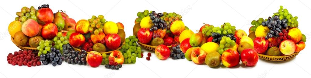 Different fruits on a white background closeup Stock Photo by ...