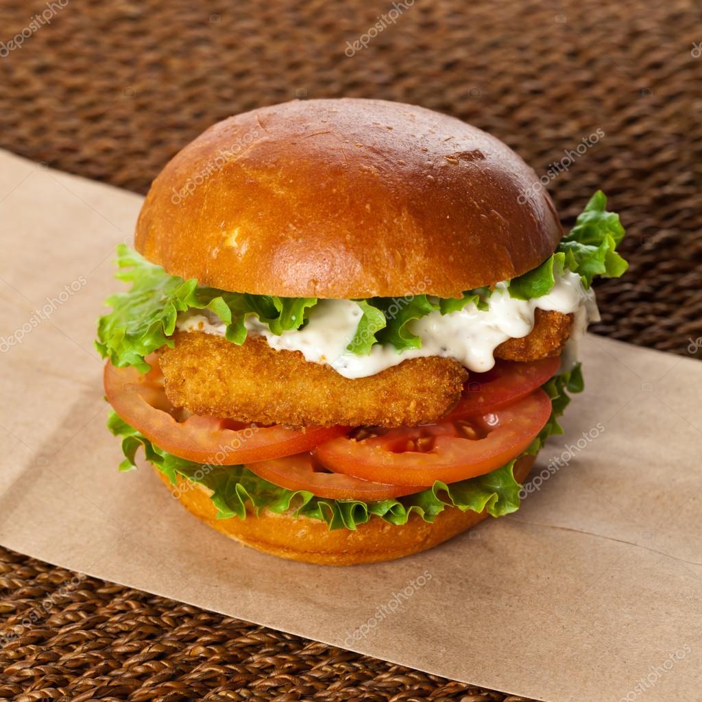 Fish burger — Stock Photo © alisafarov #68127193
