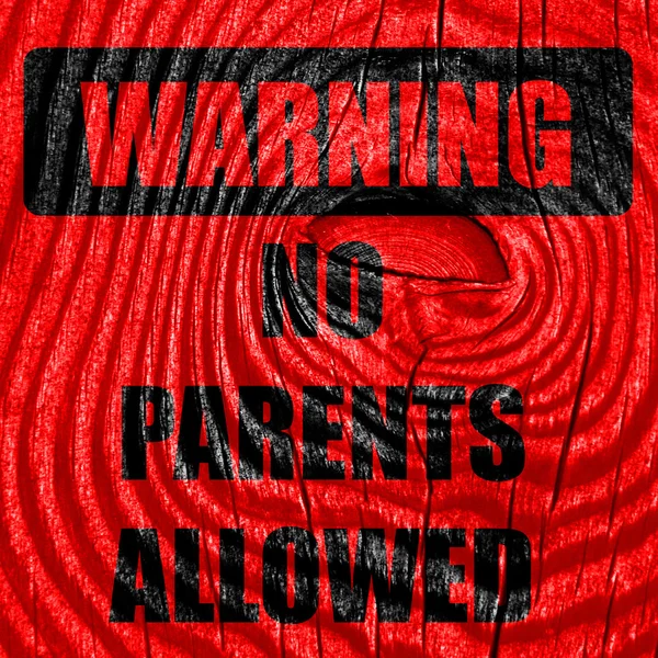 No parents allowed sign, red stamp on a grunge paper texture Stock ...