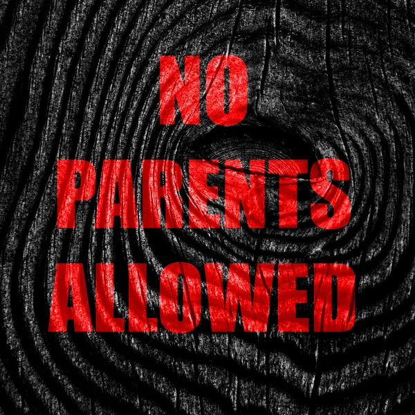 No parents allowed sign, red stamp on a grunge paper texture Stock ...