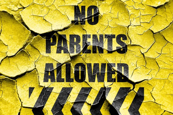 No parents allowed sign, red stamp on a grunge paper texture Stock ...
