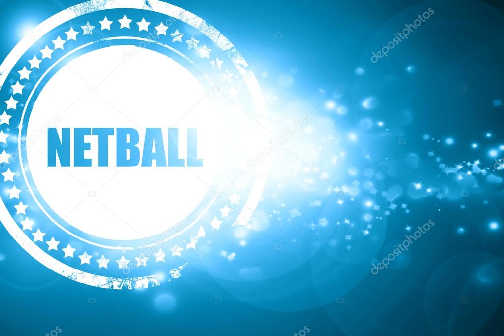 Blue stamp on a glittering background: netball sign background — Stock ...