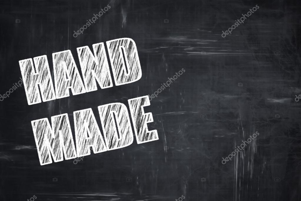 Chalkboard writing: hand made sign — Stock Photo © ellandar #105604984