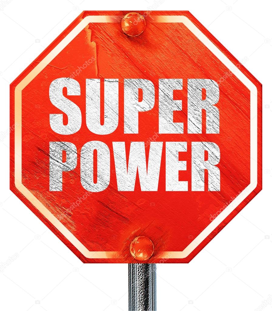 Super power, 3D rendering, a red stop sign — Stock Photo © ellandar ...