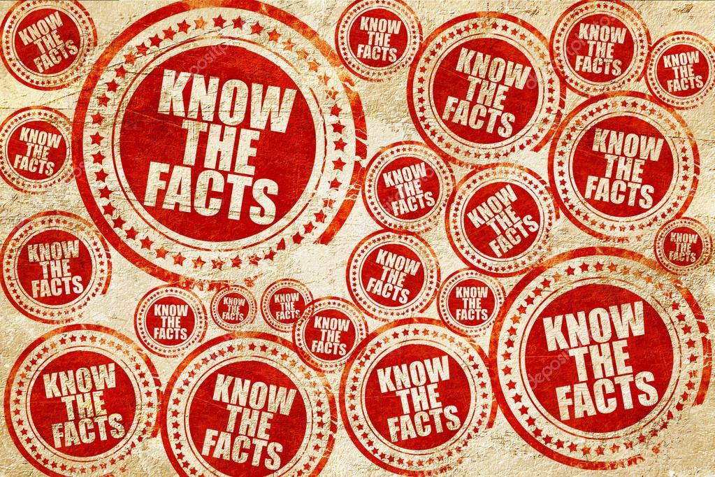 Know the facts, red stamp on a grunge paper texture — Stock Photo ...