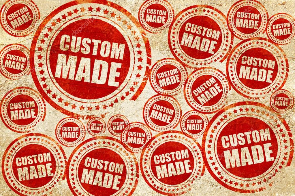 Custom made, red stamp on a grunge paper texture — Stock Photo ...