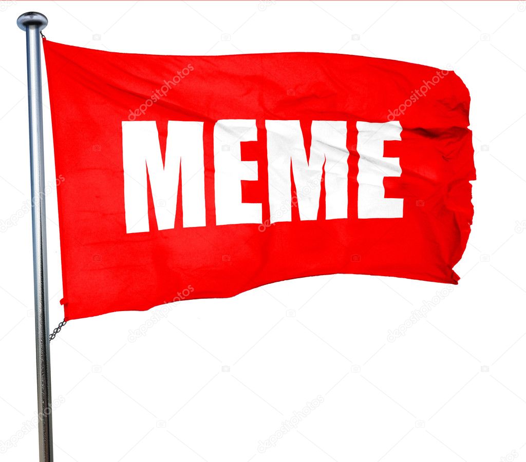 Meme, 3D rendering, a red waving flag — Stock Photo © ellandar #112538694