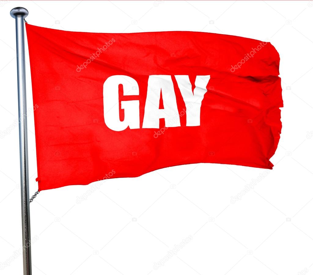 Gay, 3D rendering, a red waving flag — Stock Photo © ellandar #112541938