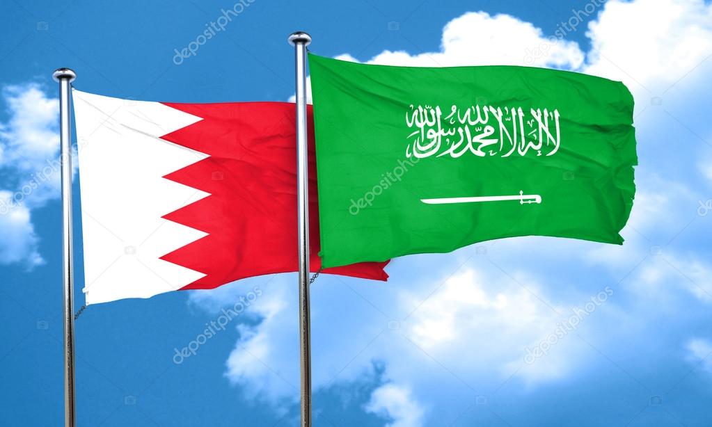 Bahrain flag with Saudi Arabia flag, 3D rendering — Stock Photo ...