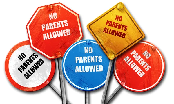 No parents allowed sign, red stamp on a grunge paper texture Stock ...