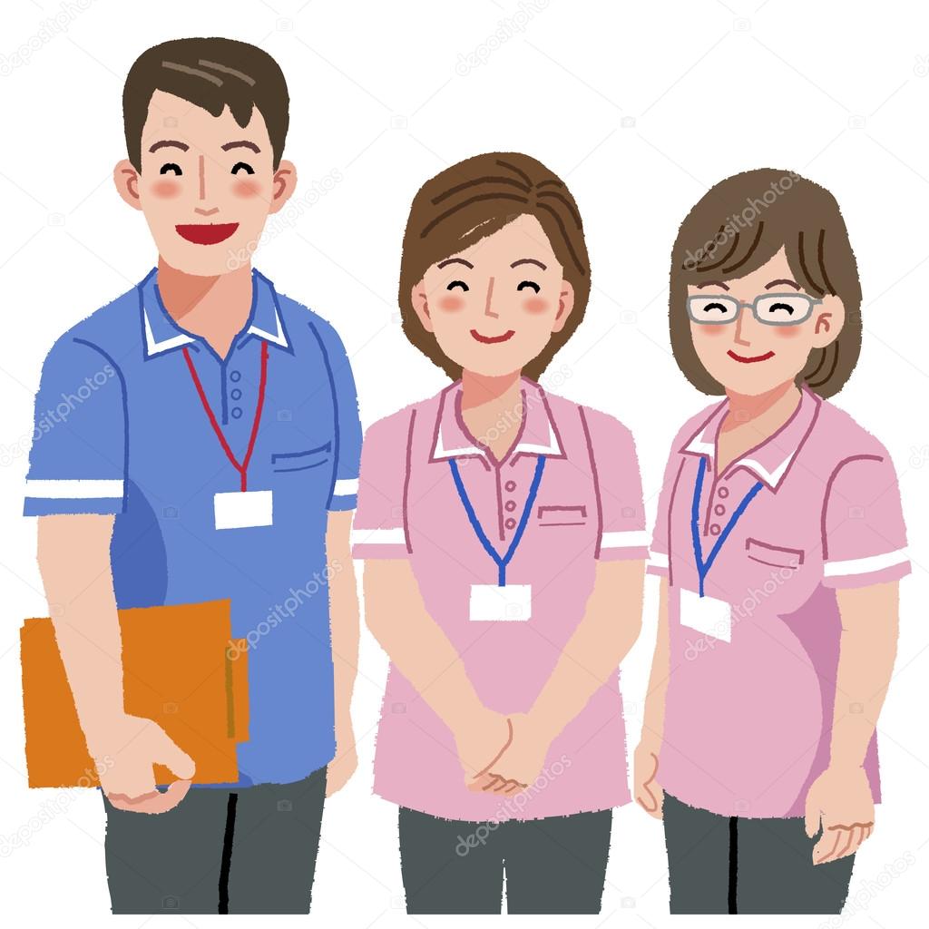 Smiling caregivers Stock Vector by ©norwayblue 69576261