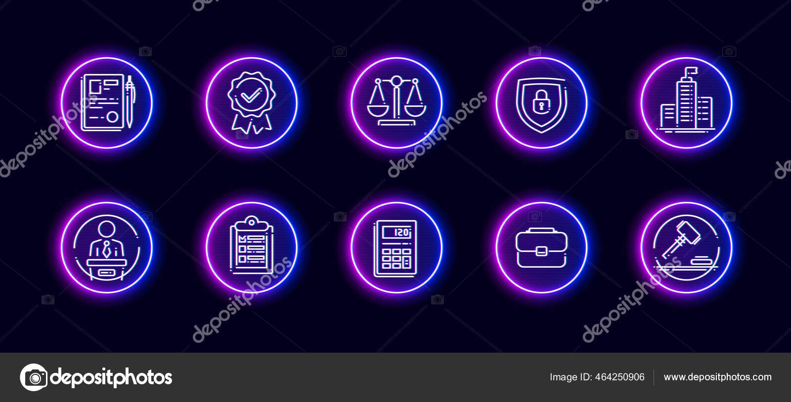 Conjunto Iconos Vectoriales Relacionados Con Tema Del Juicio Iconos ...