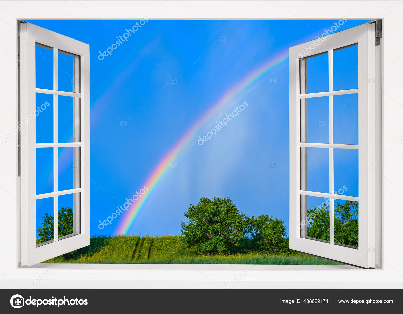 Beautiful View Window Sky Rainbow Rain Stock Photo by ©db-rus 438629174