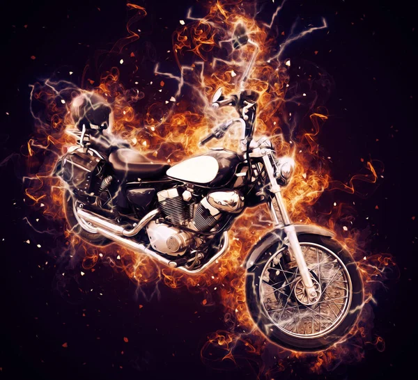 Motorcycle with flames Stock Photos, Royalty Free Motorcycle with ...