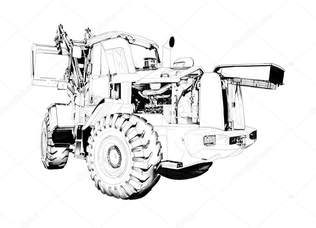 Loader illustration drawing art Stock Illustration by ©maxtor7777 #57026911