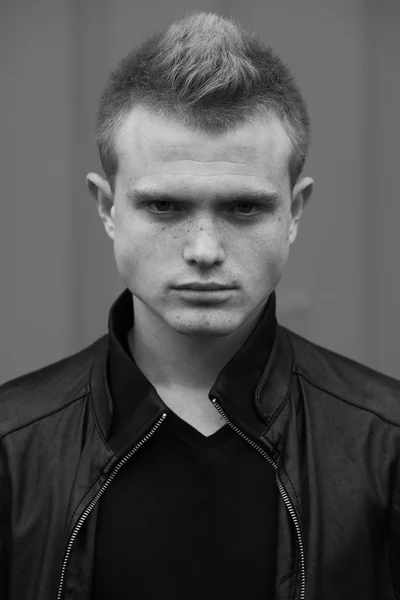 Stylish bully concept. Portrait of brutal young man Stock Photo by ...