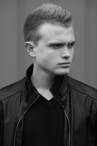 Stylish bully concept. Portrait of brutal young man Stock Photo by ...