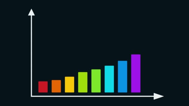 Bar graph chart with arrows axis. — Stock Video © newb1 #105524592