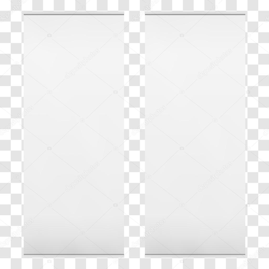 Two vertical vector roll blank banners isolated on transparent Stock ...