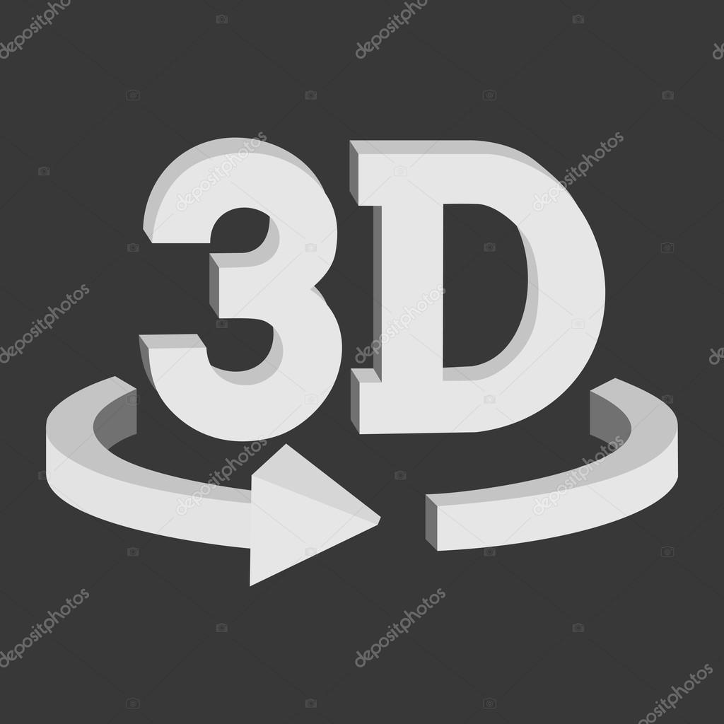 3D rotate button sign icon. Vector. Stock Vector by ©newb1 117269528