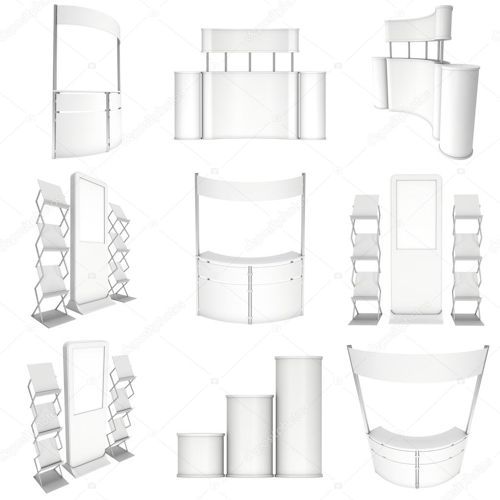 Trade show booth set. Floor Stands Collection. — Stock Photo © newb1 ...