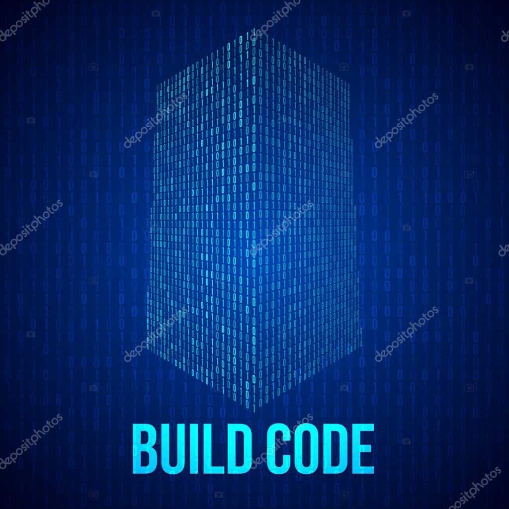 Skyscrapers code. Binary digital form of futuristic city building Stock ...