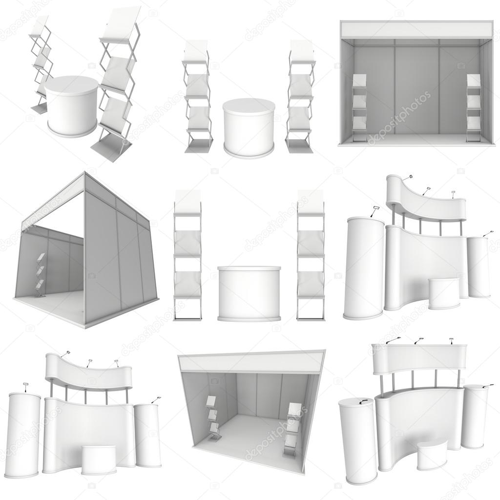 Trade show booth set. Floor Stands Collection. — Stock Photo © newb1 ...