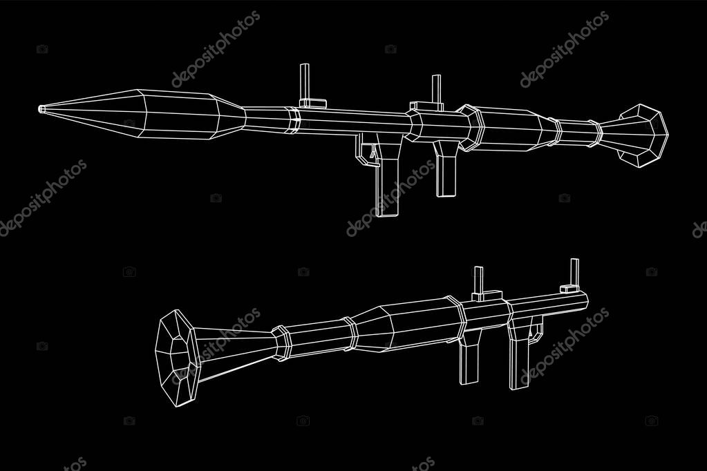Tanksavar roketatar fırlatıcısı - RPG 7 ©newb1 443248034'e ait Stok Vektör