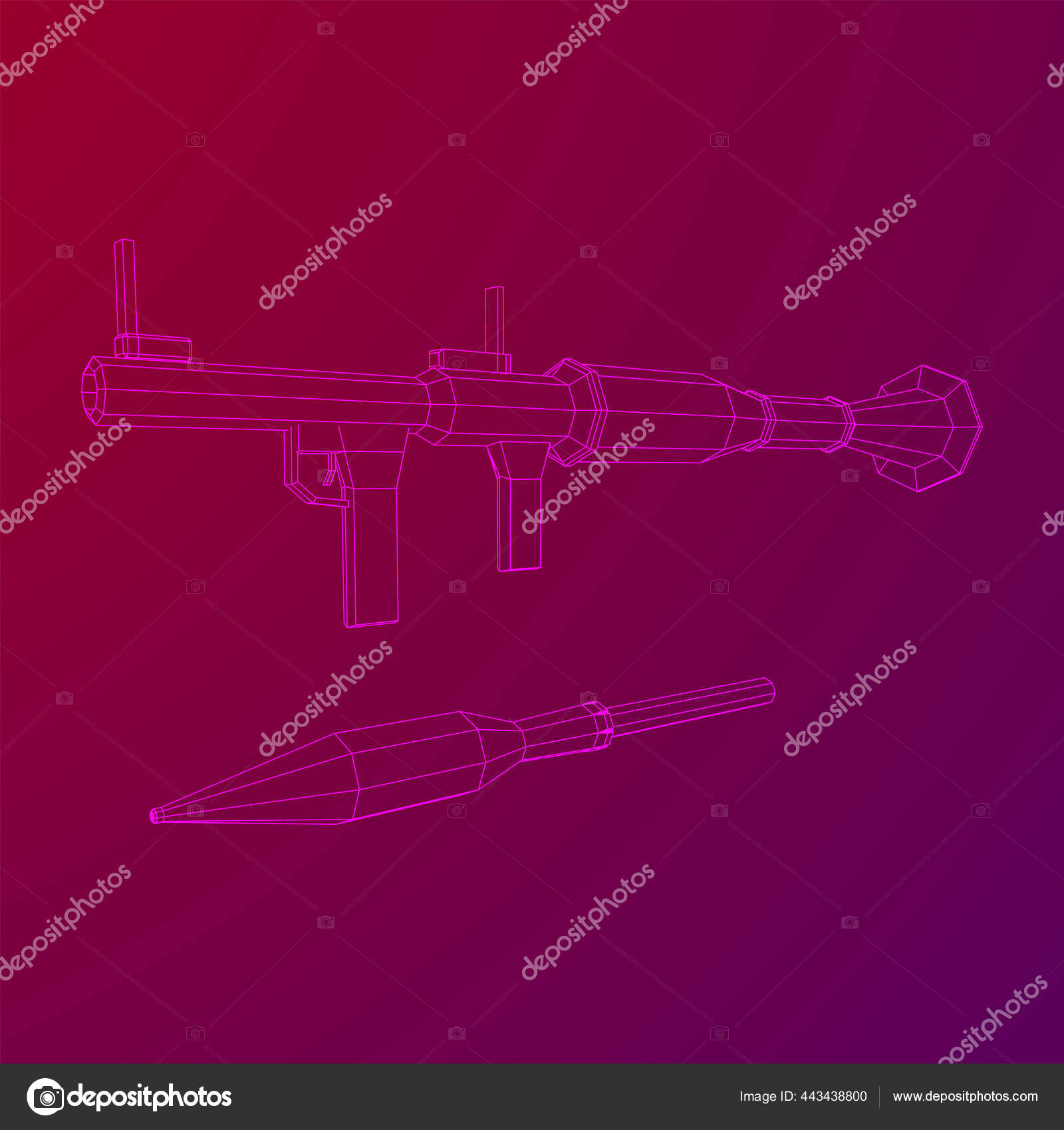 Anti-tank rocket propelled grenade launcher - RPG 7 Stock Vector by ...