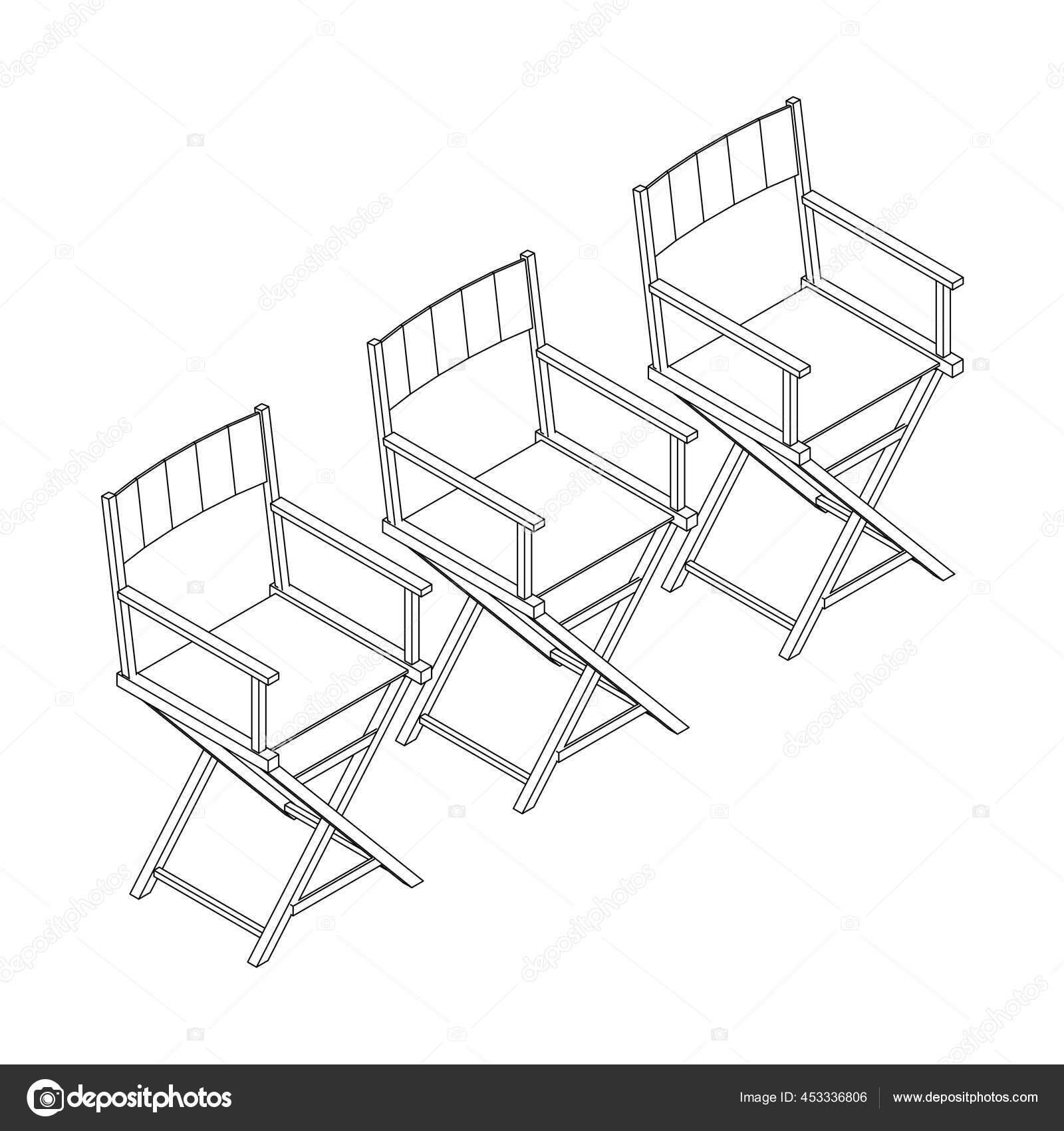 Director movie workplace chair Stock Vector Image by ©newb1 #453336806
