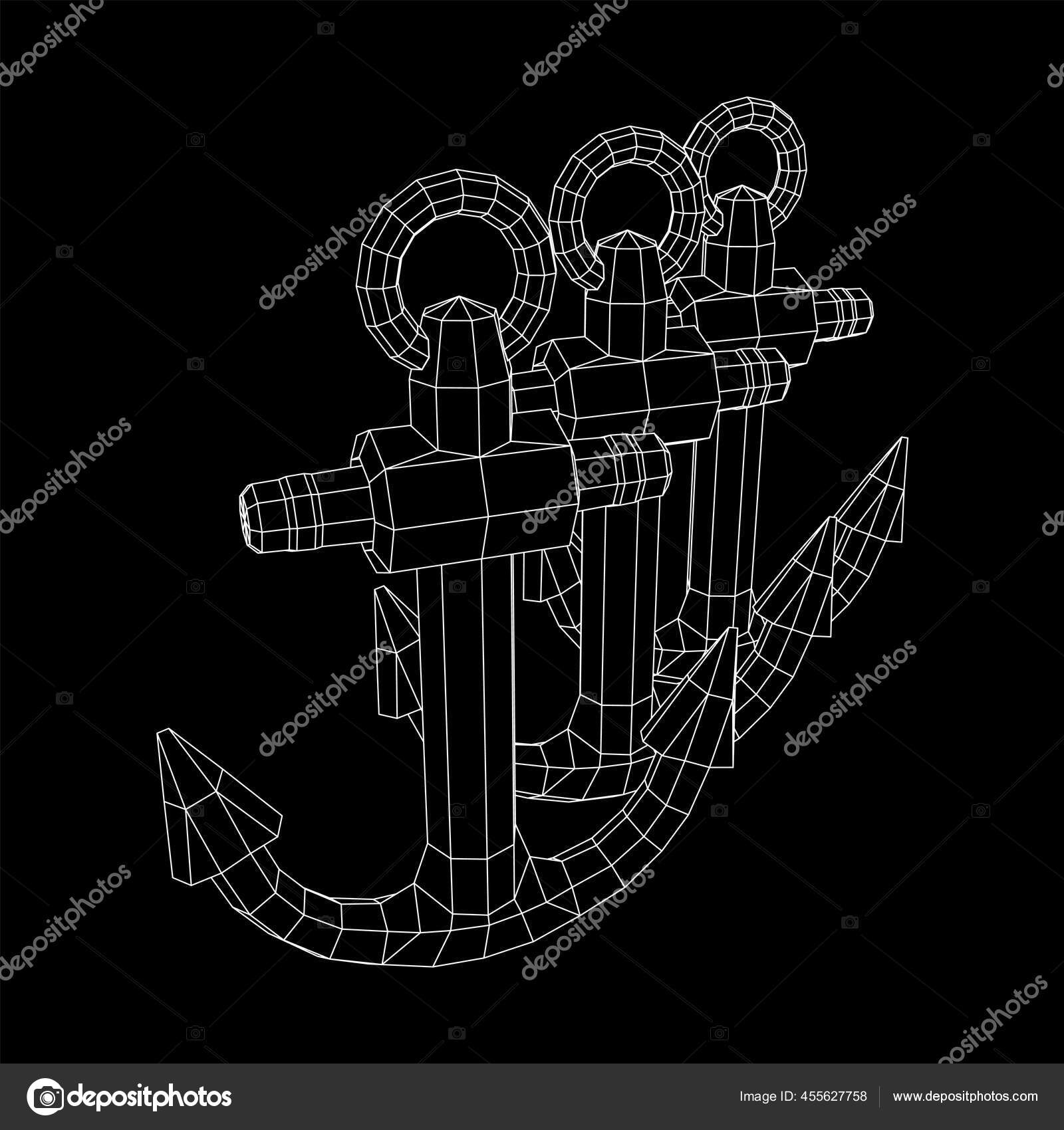 Nautical sea ship anchor vector Stock Vector by ©newb1 455627758