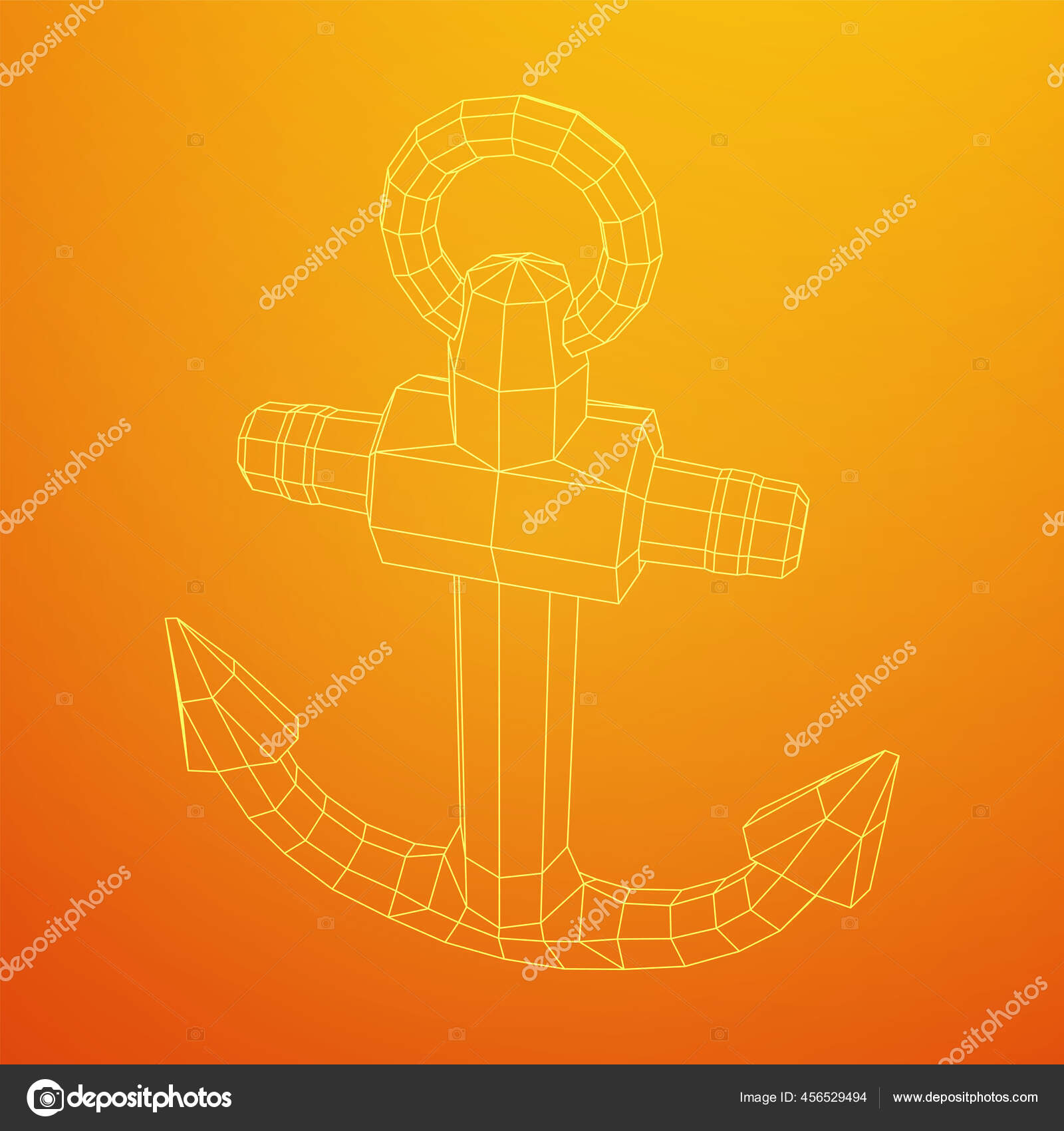 Náutico barco de mar ancla vector Vector de stock #456529494 de ©newb1