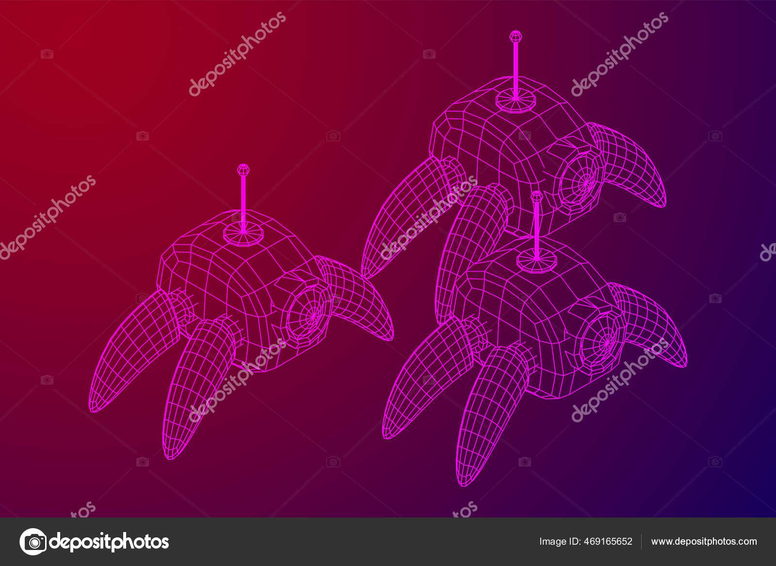 Spider robot with radar antenna. Nanobot, nanotechnology medical ...