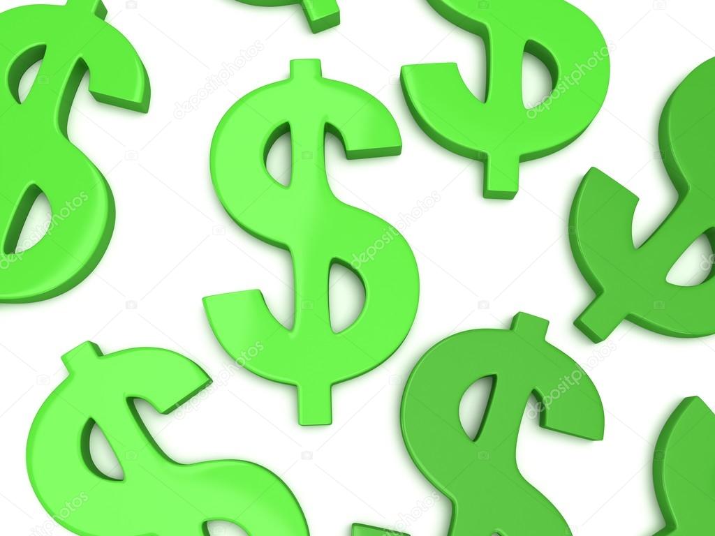 signo del dólar 3D sobre blanco — Foto de stock © newb1 #52783323