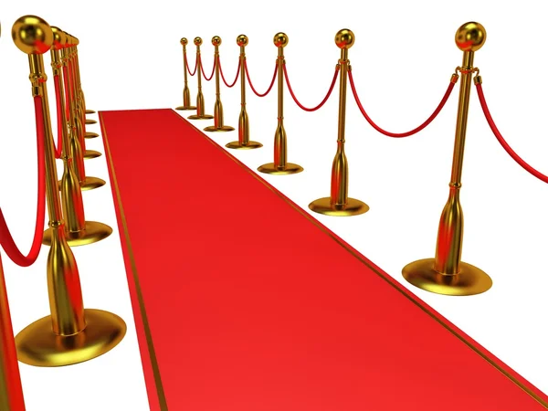 Red carpet for celebrity with gold rope barrier. Success, prestige and ...