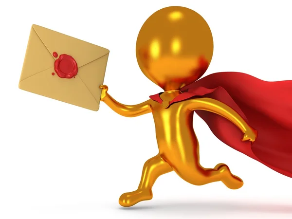 Brave superhero mailman with envelope — Stock Photo © newb1 #64925927