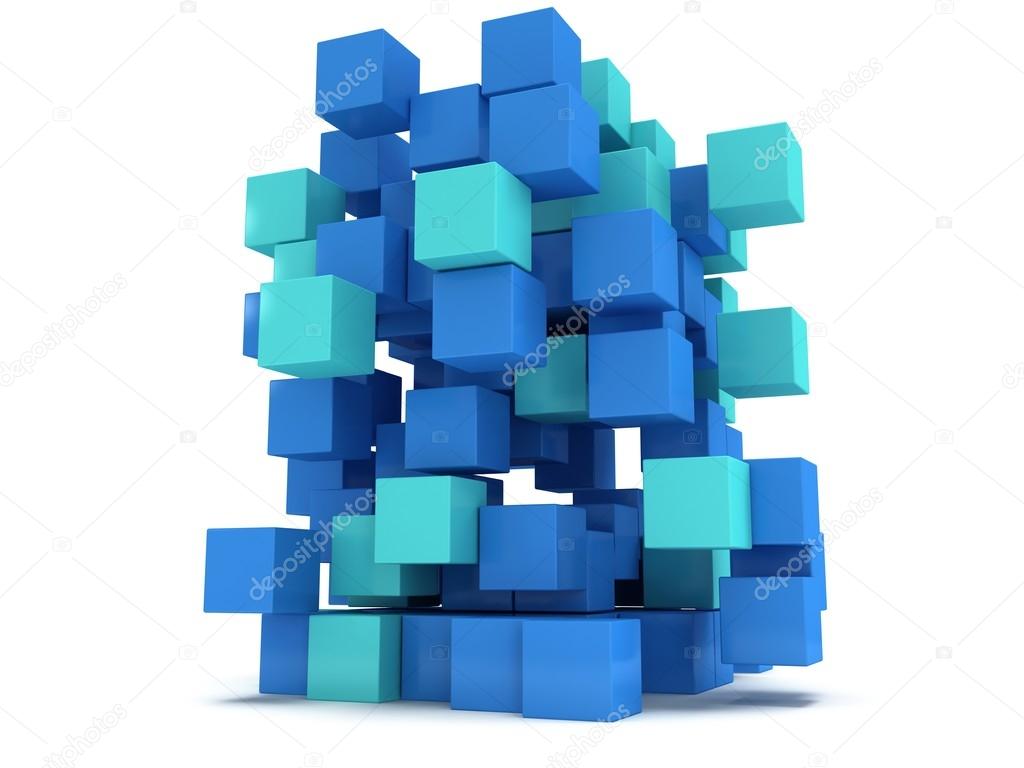 3D Cubes block. Assembling concept. Stock Photo by ©newb1 66157110