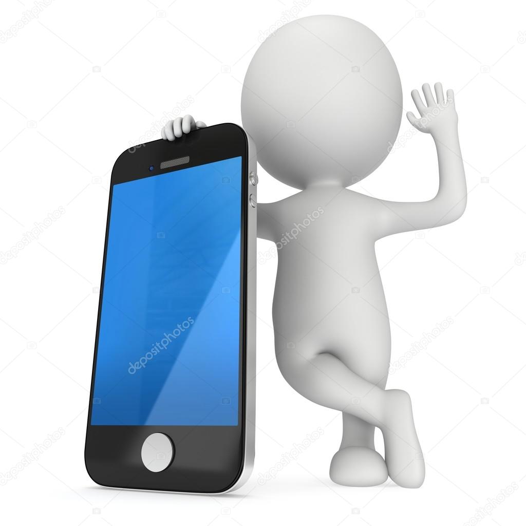 3d white people with smartphone. Stock Photo by ©newb1 75266925