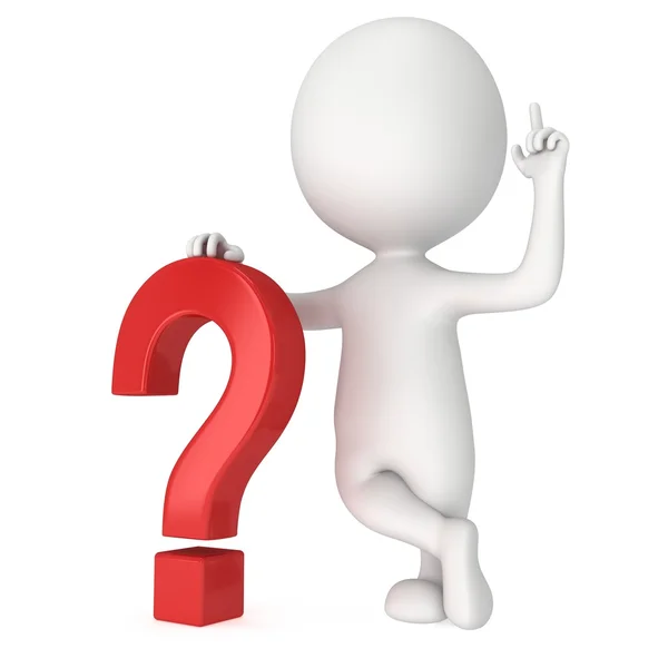 3d man holding a question mark on the dish — Stock Photo © cherezoff ...