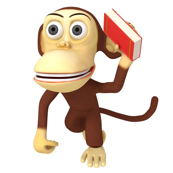 Funny monkey with a red lips — Stock Photo © watman #70260001