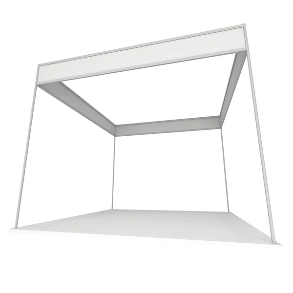 Salón Comercial Booth Box. Blanco y blanco 3D .: fotografía de stock ...