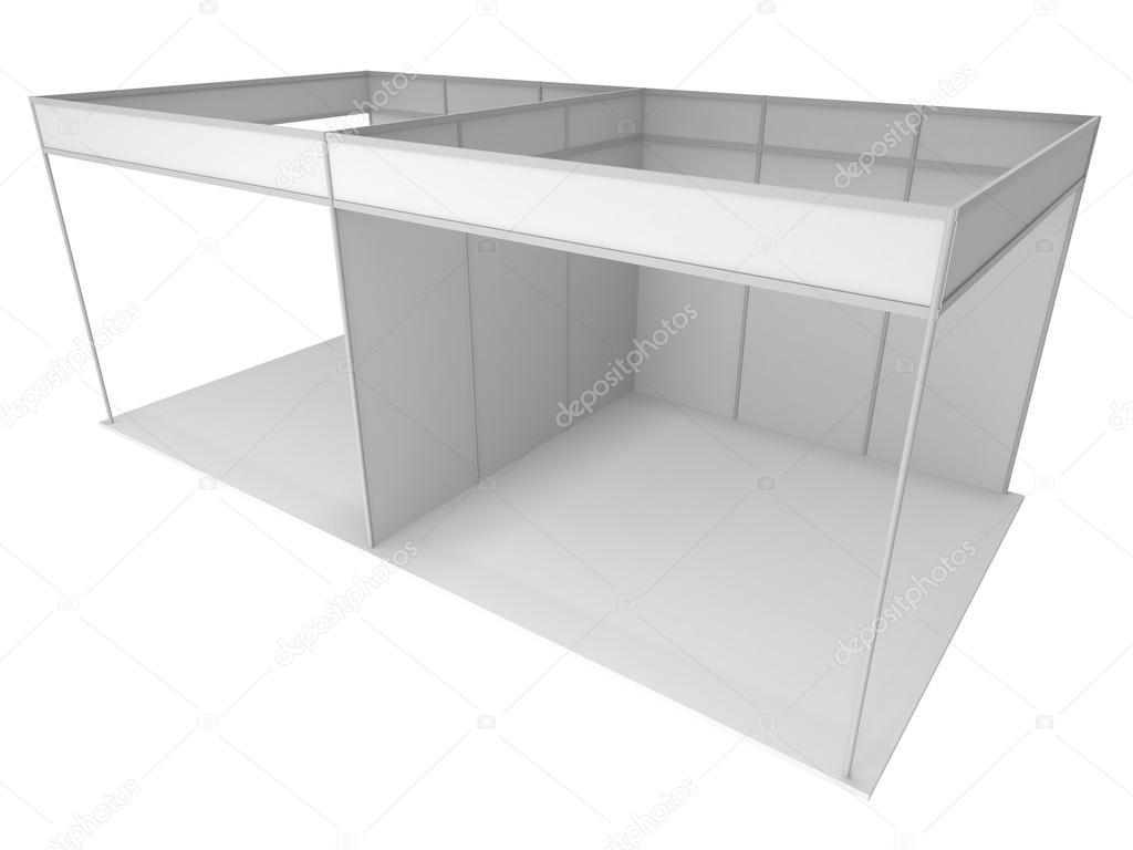 Salón Comercial Booth Box. Blanco y blanco 3D . — Foto de stock ...