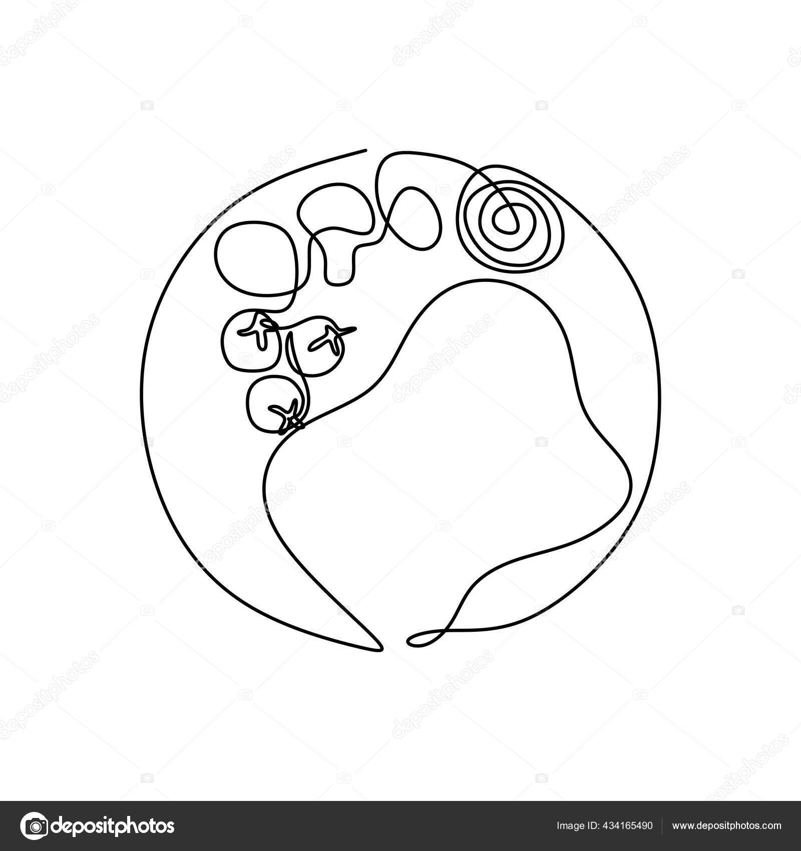 One Single Line Drawing Sandwich Fresh Vegetable Delicious Food Table ...